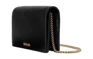 Gucci Chain Wallet With Script Leather