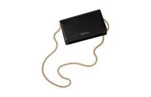 Gucci Chain Wallet With Script Leather