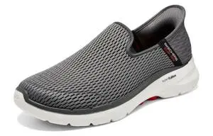 Sketchers Go Walk 6 Slip-on Athletic Shoes - Grey/red/white