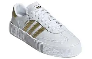 Adidas Sambarose Sneakers In Metallic Gold - White