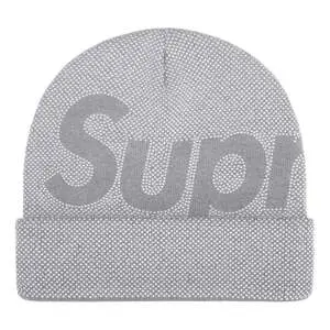 Supreme Supreme FW25 Studded Knockout Big Logo Beanie Heather Grey