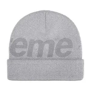 Supreme Fw25 Studded Knockout Big Logo Beanie - Heather Grey