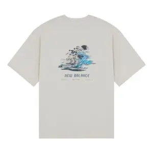 NEW BALANCE Graphic Print T-shirt Asia Sizing 'grey Blue - Grey/blue