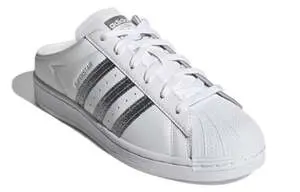 Adidas Superstar Mule Silver Metallic Sneakers - White