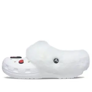 CROCS Classic Clog With Faux Fur Trim - White