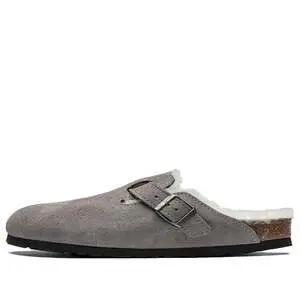 BIRKENSTOCK Boston Suede Clogs - Grey