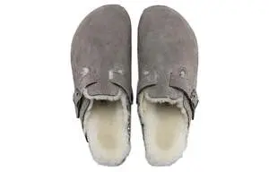 BIRKENSTOCK Boston Suede Clogs - Grey