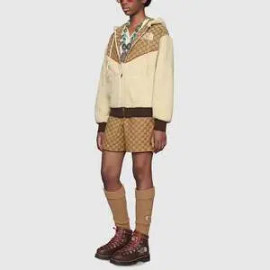 Gucci The North Face X Gg Canvas Shearling Hooded Jacket