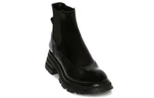 Alexander McQueen Leather Chelsea Ankle Boots