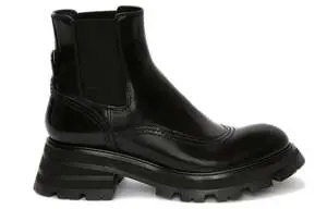 Alexander McQueen Leather Chelsea Ankle Boots