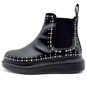 Alexander McQueen Studded Hybrid Chelsea Boots - Black/silver