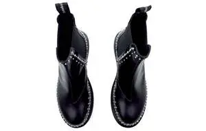Alexander McQueen Studded Hybrid Chelsea Boots - Black/silver