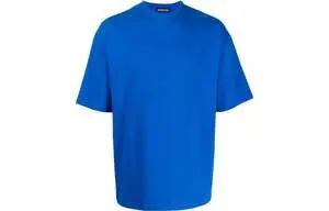 Balenciaga Back Print Logo Cotton T-shirt - Blue