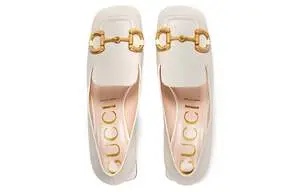 Gucci Low-heel Leather Pump With Horsebit Detail