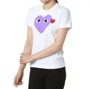 Play Comme Des Garcon Colored Heart T-shirt - White