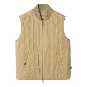 Burberry Quilted Gabardine Gilet - Beige