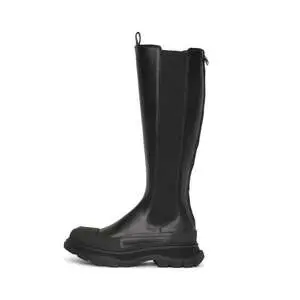 Alexander McQueen Knee High Tread Slick Boots - Black
