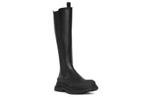 Alexander McQueen Knee High Tread Slick Boots - Black