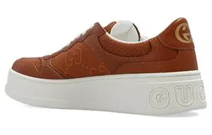 Gucci Embossed Gg Platform Sneakers - Brown/white