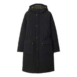 Burberry Quilted Hooded Coat - Black