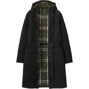 Burberry Quilted Hooded Coat