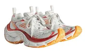 Balenciaga 10xl Sneakers In White, Red, And Orange Mesh, Tpu, And Rubber - White/orange/red
