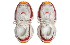 Balenciaga 10xl Sneakers In White, Red, And Orange Mesh, Tpu, And Rubber - White/orange/red