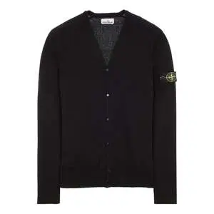 Stone Island STONE ISLAND Raw Hand Cotton Knitted Cardigan Black
