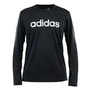 Adidas Long Sleeve Crewneck T-shirt With Printed Logo - Black