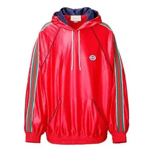 Gucci Ss21 Taped Hooded Track Jacket - Red