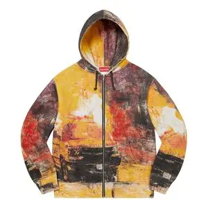Supreme Fire Zip Up Hooded Sweatshirt