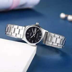 Casio Quartz Stainless Steel Analog Watch With Day And Date - Black