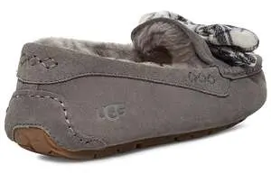 UGG Ansley Plaid Bow Slipper - Charcoal