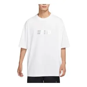 JORDAN Solid Color Round Neck Pullover Brand Multi-color Alphabet Short Sleeve T-shirt White