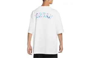JORDAN Solid Color Round Neck Pullover Brand Multi-color Alphabet Short Sleeve T-shirt White