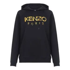 Kenzo Logo Print Hoodie - Black