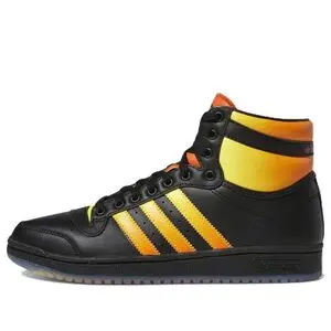 Adidas Top Ten High Top Sneakers - Black/yellow/orange