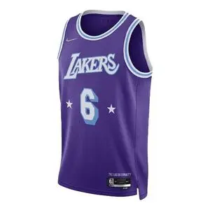 Nike Los Angeles Lakers Lebron James #6 Fan Edition Jersey - Purple/white/blue