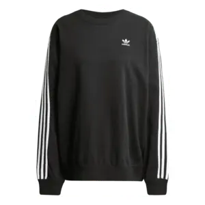 Adidas 3 Stripes Long Sleeve Sweat Top - Black/white