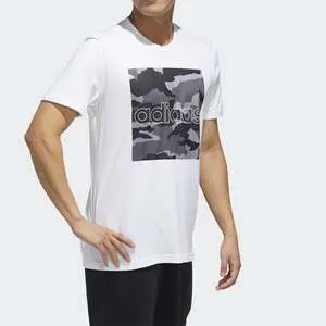 Adidas Sports Camouflage Pattern Round Neck Short Sleeve
