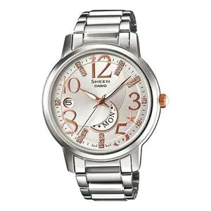 Casio Sheen Series Analog Watch With Day And Date Display - Silver