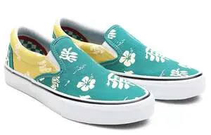 VANS Classic Slip-on Aloha Graphic Low Top Sneakers - Blue/yellow
