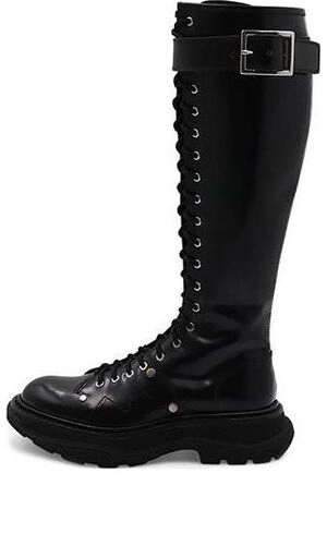 Alexander McQueen Tread Slick Lace Up Boots - Black