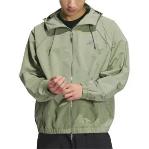 Adidas Woven Logo Hooded Jacket - Green