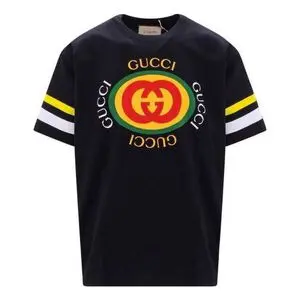 Gucci Gg Logo Print Cotton T-shirt - Black