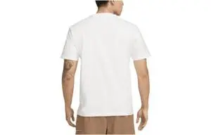 Nike Landscape Logo Printing Round Neck Casual Short Sleeve White T-shirt - Multi-color