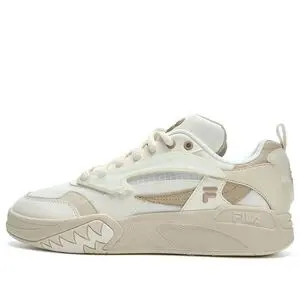 FILA FUSION Classic Basketball Sneakers - White/cream/brown