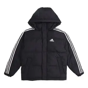Adidas 3-stripes Padded Hooded Down Jacket - Black