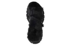 Balenciaga Track Sandals With Fake Fur