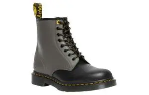 Dr. Martens 1460 Smooth Leather Lace Up Boots - Grey/black